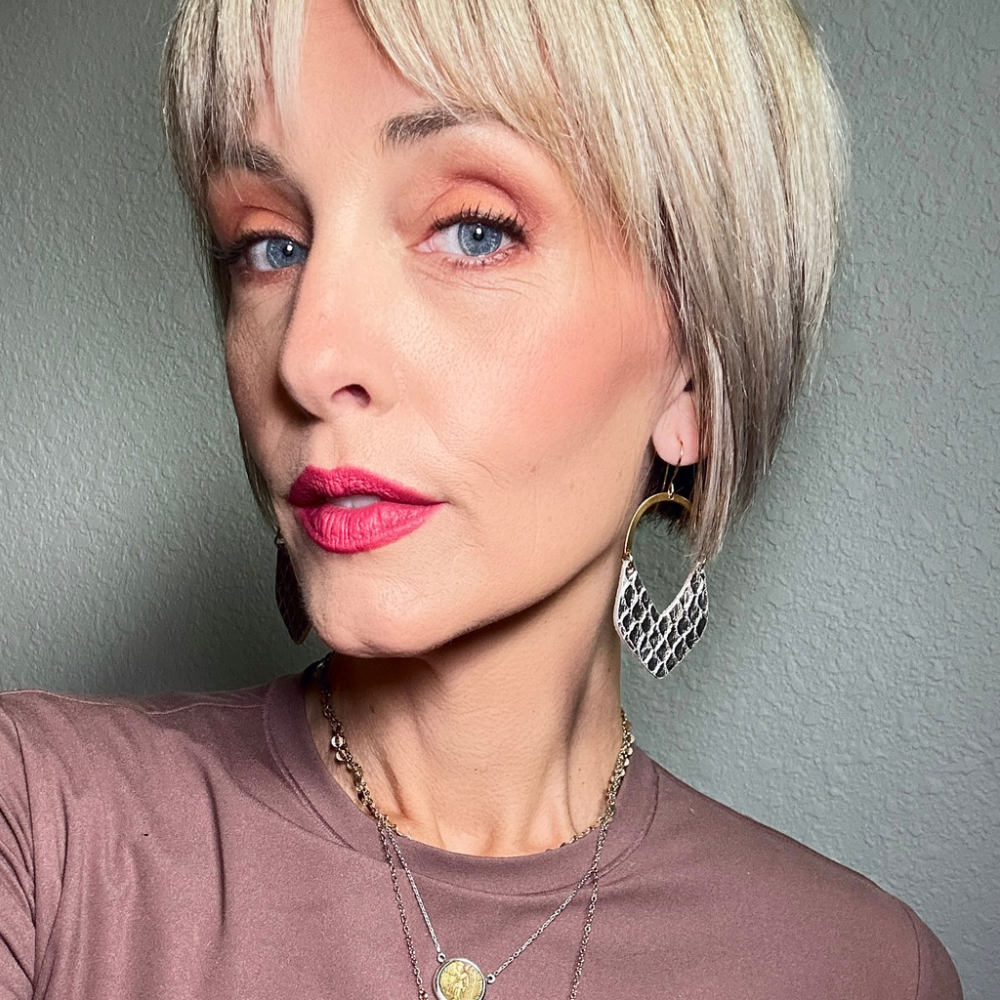 Pewter Rose Bridgette Leather Earrings | Eleven10Leather ...