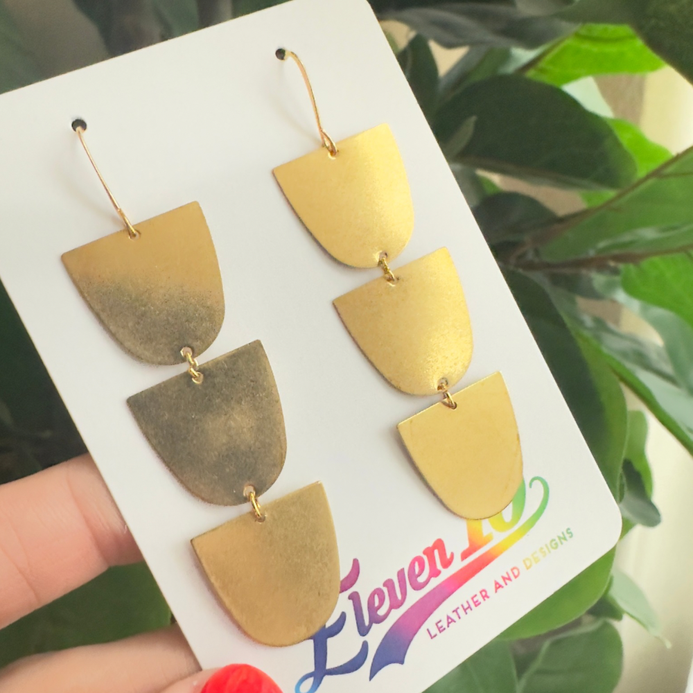 Brass Drip Earrings | Eleven10Leather – Eleven10Leather and Designs